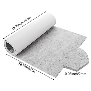 LOYORTY 2PCS 15.7" x 78.7" Gray Self Adhesive Felt Roll, Felt Fabric Adhesive Sheets, Self Adhesive Felt Sheets for Art & Crafts, DIY Picture Framing, Jewelry Box Fabric Stick