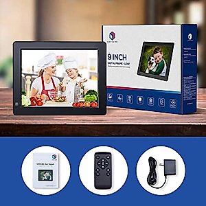LOVCUBE 9Inch Digital Photo Frame L09F - Digital Picture Frame with 1024 x 768 HD 4:3 IPS Display, USB and SD Card Slots and Remote Control