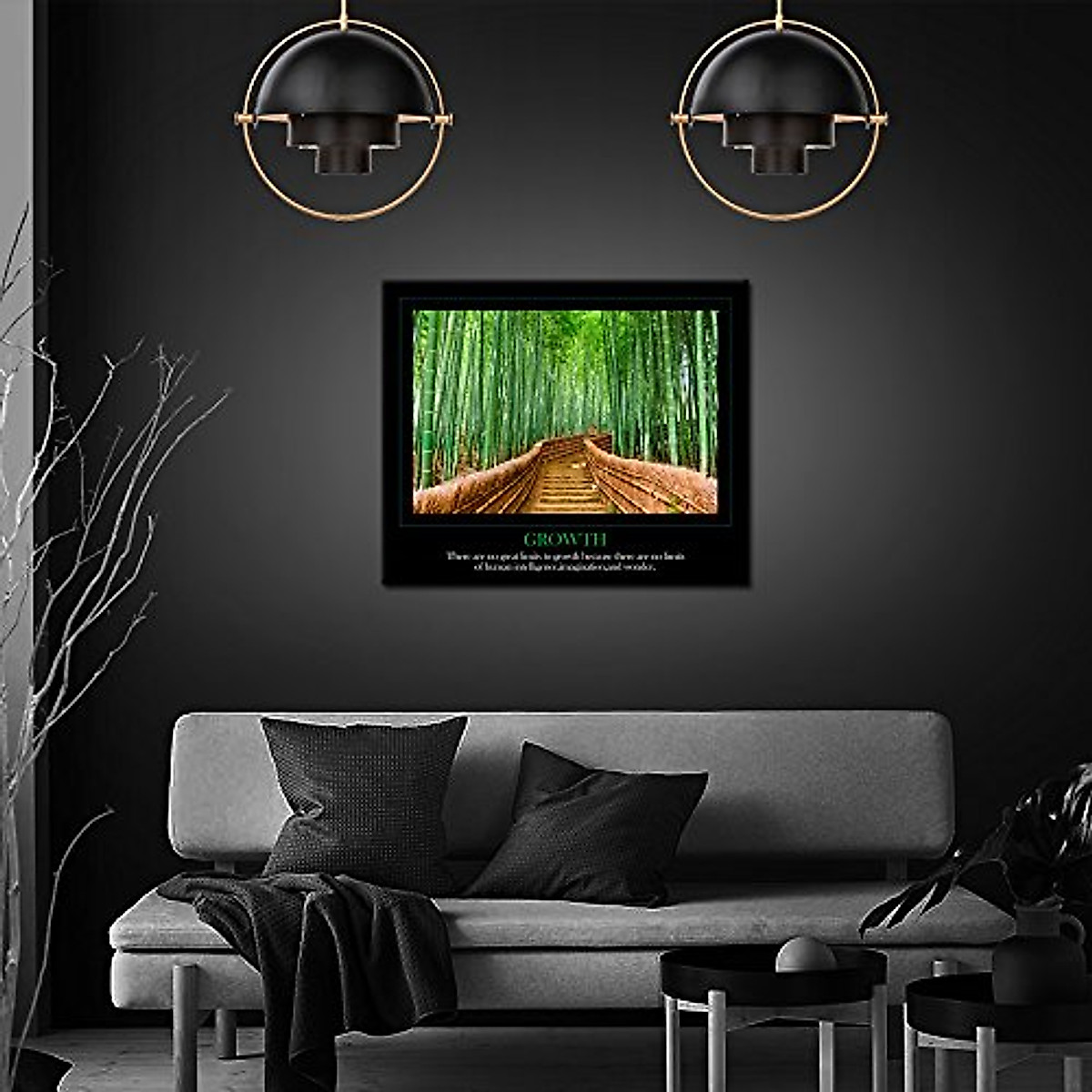 Kreative Arts Motivational Self Positive Office Quotes Inspirational Bamboo Growth Poster Canvas Prints Wall Art for Walls Decoration 20x24inch (Growth)