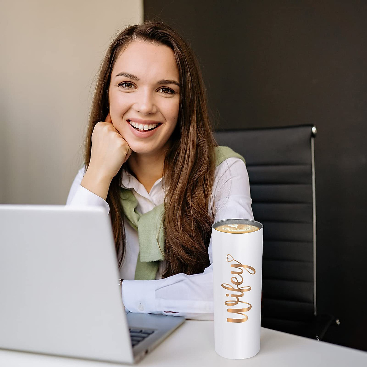 Qtencas Valentine's Day Gifts for Wife Bride Skinny Tumbler, Wifey Stainless Steel Insulated Tumbler, Wife, Bride, Bride to be Her Birthday Wedding Engagement Bridal Shower Tumbler(White, 20 oz)