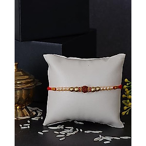 Chandan Simple Rakhi for Brother Small Bro Rakshabandhan Thread/Raksha Bandhan Rakhi (Design 4, Standard)