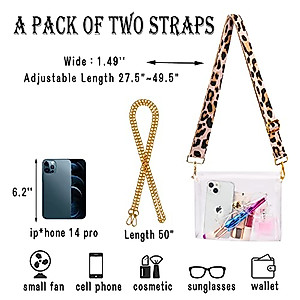 WEDDINGHELPER Clear Bag Stadium Approved: Clear Purse Clear Crossbody Bag Transparent Purse For Concerts, Festivals, Sports Events (A-1(Gold))