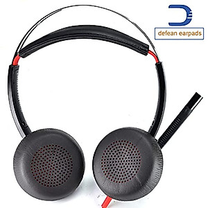 Voyager Focus UC Ear Pads - Replacement Ear Cushion Cover Compatible with Poly Voyager Focus UC, Plantronics Voyager Focus UC B825 Binaural, BLACKWIRE 5220 5210 7225, Voyager Focus 2 UC USB-A Headset