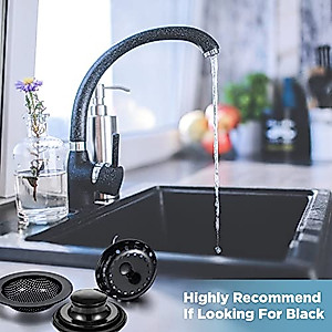 6 Pcs Matte Black Kitchen Sink Stopper Strainer Sink Plug Stainless Steel Universal Anti Clogging Sink Basket Strainer Set Sink Filter Sieve Kitchen Garbage Disposal Kitchen