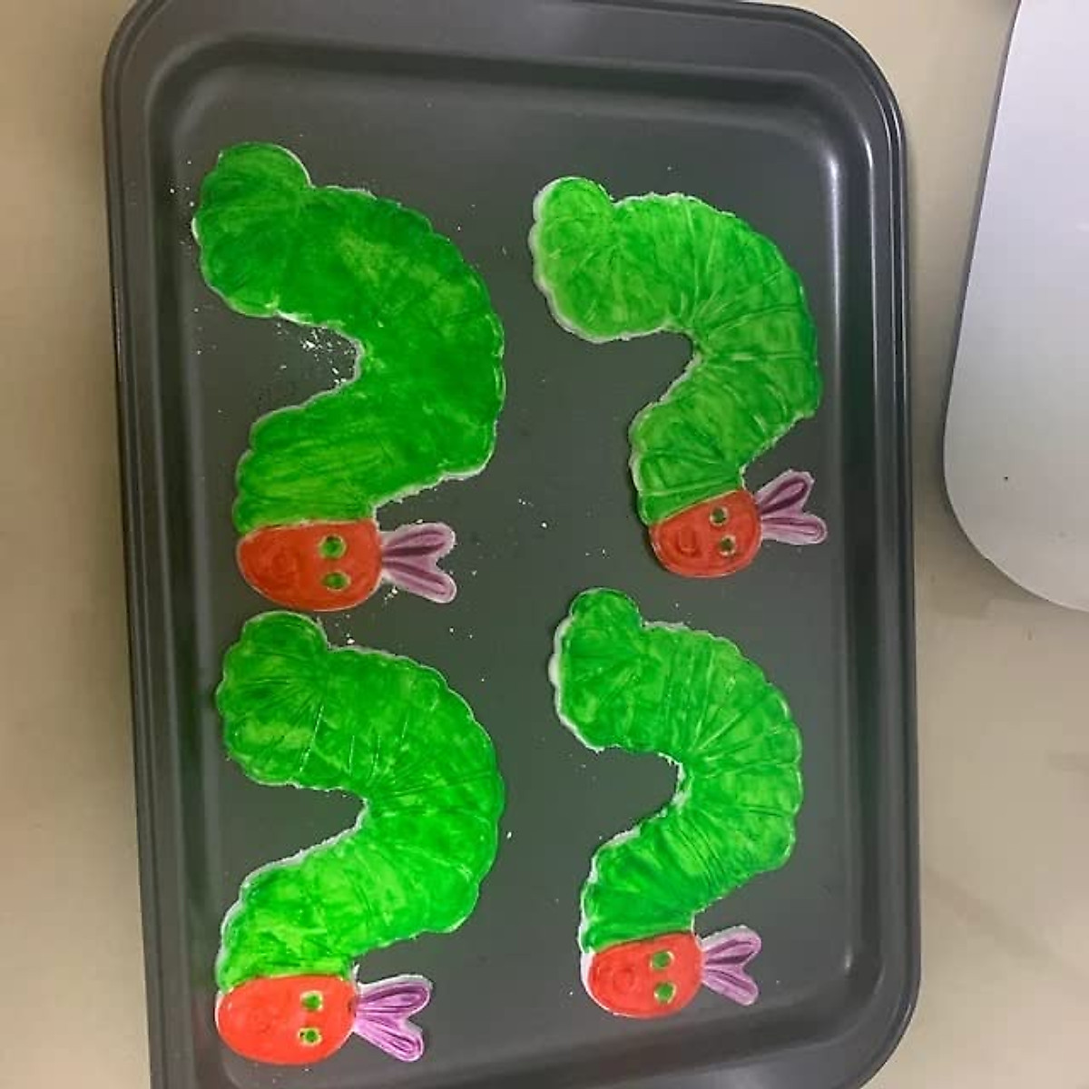 3dcrafx Cartepilla Worm Cookie Cutter and Stamp Set for Baby Shower, Cookie Mould, Professional Baking Dough Tools