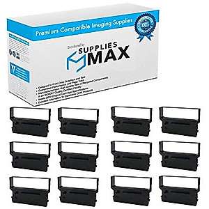 SuppliesMAX Compatible Replacement for Citizen DP-600/650/CBM-710/750/iDP-3516/3530/4540 Black/Red P.O.S. Printer Ribbons (12/PK) (IR-61RB_12PK)