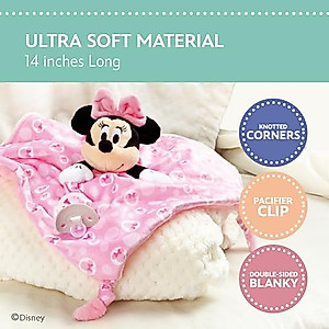 KIDS PREFERRED Disney Baby Minnie Mouse Plush Stuffed Animal Snuggler Lovey Security Blanket - Pink,13.18" x 13.18" x 3.62"