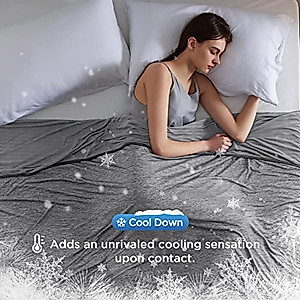 Bedsure Cooling Blankets for Hot Sleepers - Cooling Throw Blanket, Breathable Lightweight Summer Blanket, Bamboo Blanket Double Sided, Cold Blankets for Night Sweats, 50×70 Inches, Dark Grey