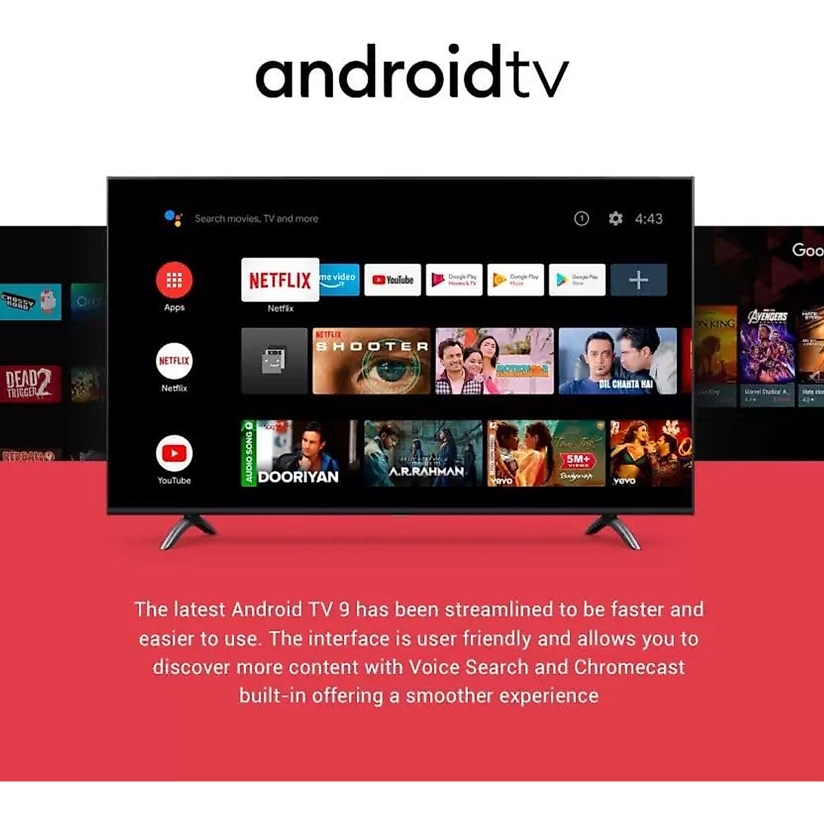 Xiaomi Mi TV Official US Version 1GB RAM +8GB ROM, Portable Streaming Media Player HD Playback 1080P HDR Netflix Quad Core 64 Bit Android TV 9.0, Bluetooth remote with Google Assistant