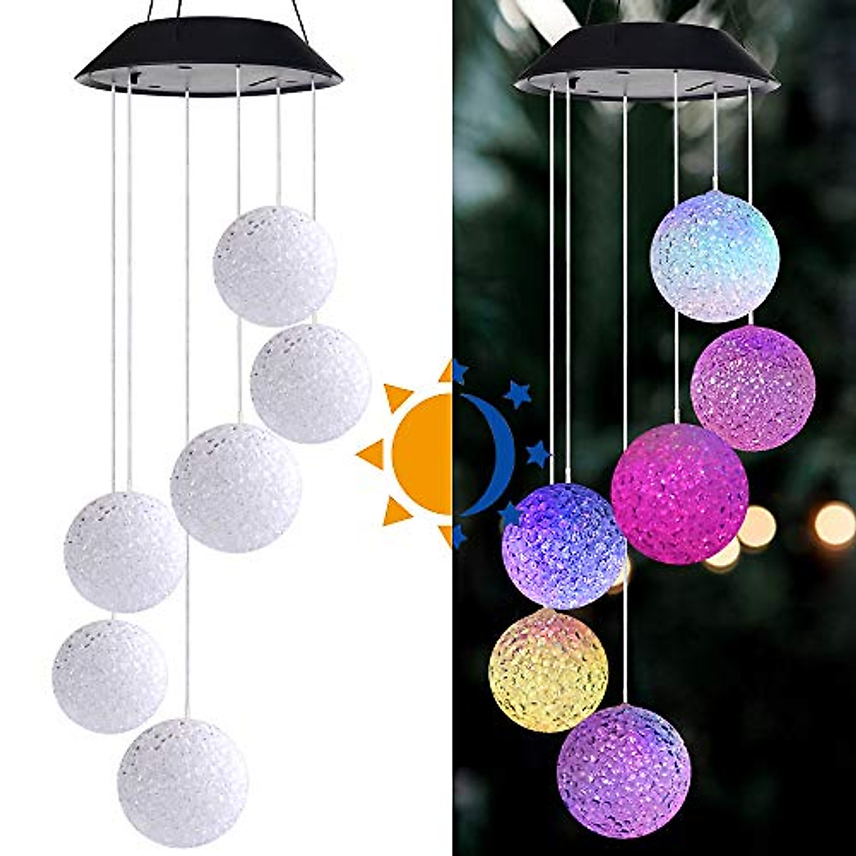 Yard Decor Lights,Crystal Ball Solar Wind Chimes Outdoor,2023 for All mom/Women/Grandma/Daughter/Aunt/Friend/Wife and Sister,Gardening Gift, Birthday Gift, Garden Decor