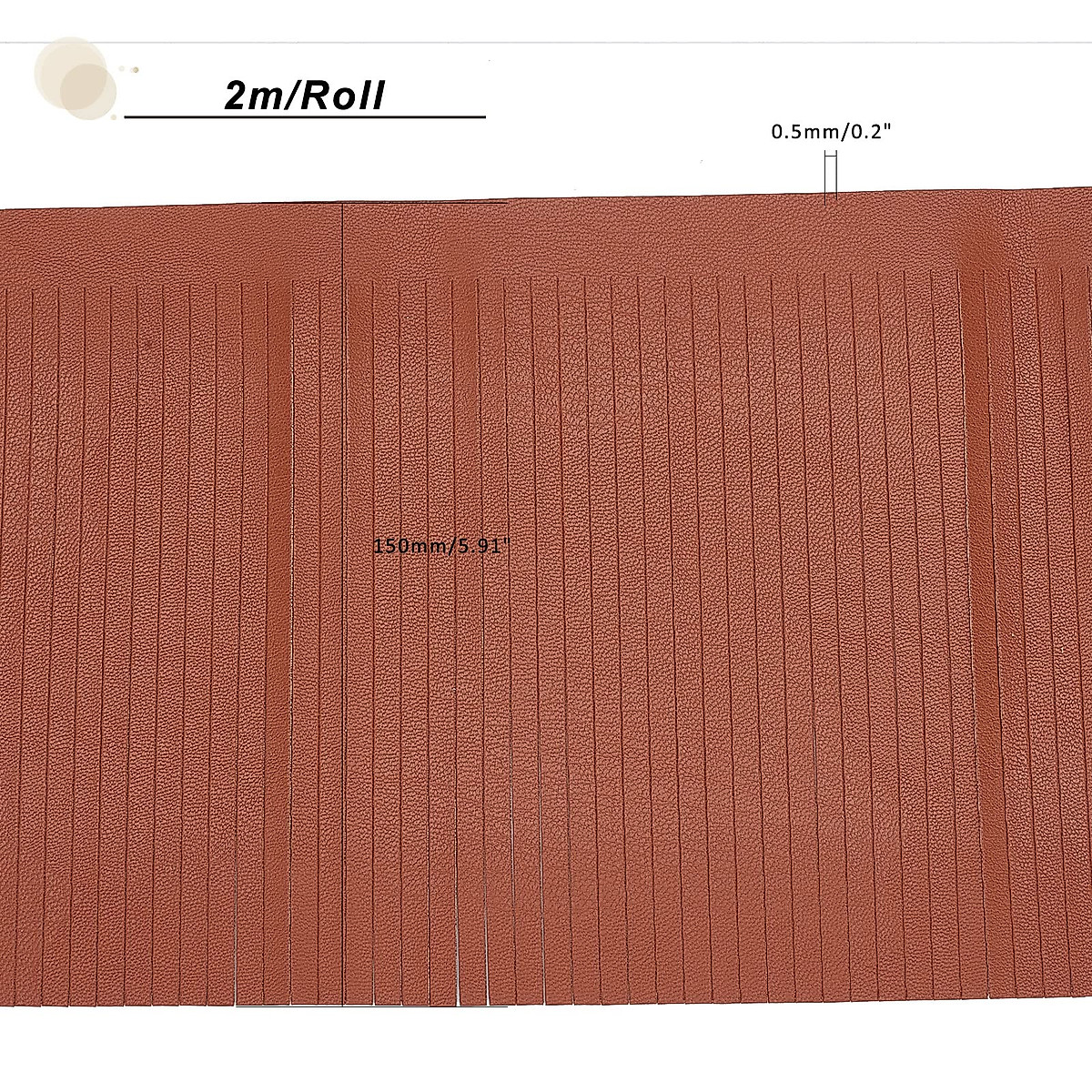PH PandaHall 2 Yards Leather Fringe Trim, 5.9 Inch PU Leather Tassels Brown Tassel Trim DIY Dance Skirt Tassel Fringe Wrap Cover for Keychain Clothe Dress DIY Lamp Shade Bag Sewing Craft Embellishment