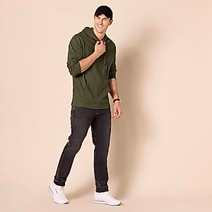 Amazon Essentials Men's Long-Sleeve Slub Thermal Pullover Hoodie (Previously Goodthreads), Olive, X-Large