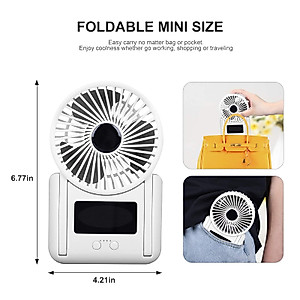 WUYILED Battery Operated Fan, Small Table Fan with Strong Airflow Quiet Operation Portable Fan Speed Adjustable Head Mini Personal Fan for Home Office Bedroom Table and Desktop