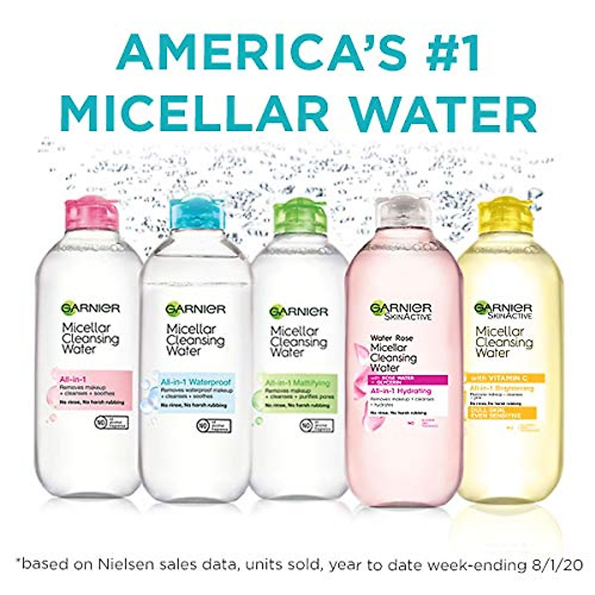 Garnier SkinActive Micellar Water with Vitamin C, Facial Cleanser & Makeup Remover, 13.5 fl. oz, 2 count (Packaging May Vary)