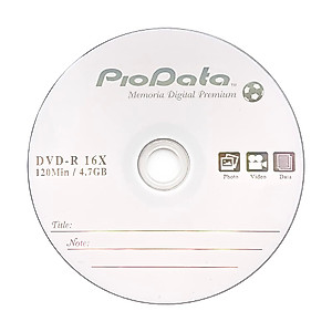 PioData DVD-R 4.7GB 16X Logo Top Blank Media | 100-Pack Cake Box Spindle | Blank DVDs for Burning Video, Bulk Discs for Data Storage