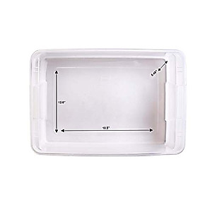 HOMZ Plastic Underbed Storage, with Lid, 28 Quart, Clear, Stackable, 8-Pack, Blue 3228CLBLDC.08