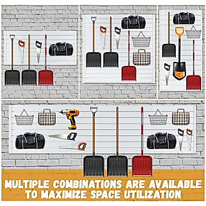 Landical PVC Slat Wall Panels 4 x 4 Ft, 4 Panels, Garage Wall and Home Organizer Storage System Slat Wall Paneling Garage Slatwall for Garage Wall Tool Organization Peg Board Storage Rack, White