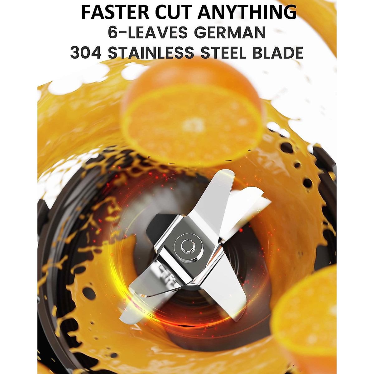 Real 900 Watts Smoothie Blender for Shakes and Smoothies, 7 in 1 Set Personal Blender, Germany 3D Stainless Steel 6-Leaves Blades Smoothie Maker with 2 Pieces 24 OZ Tritan Sport Cups