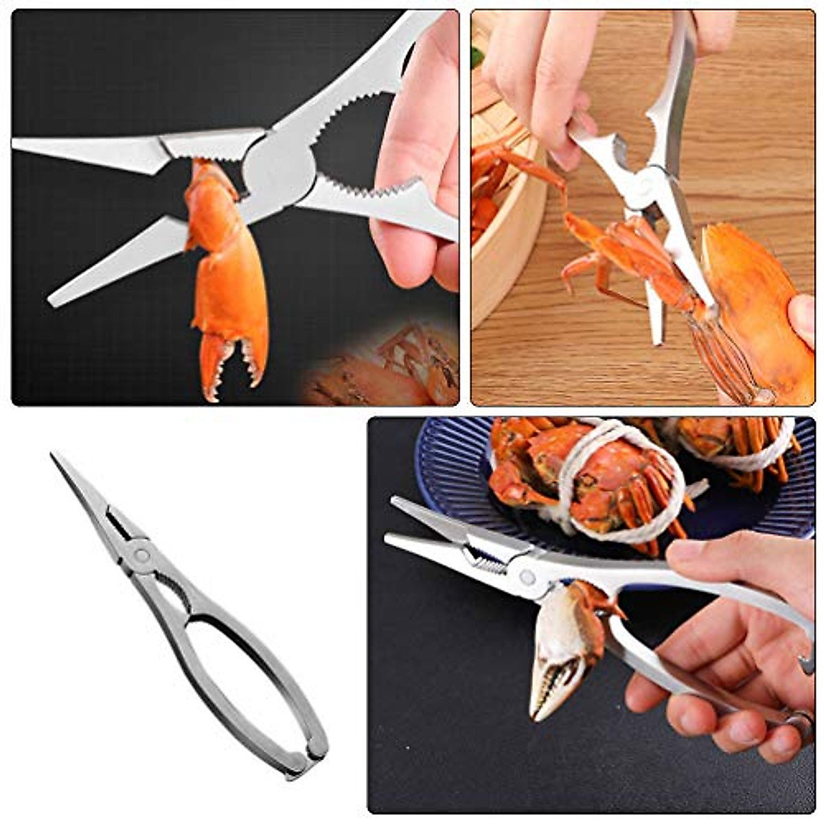 YARNOW Nut Cracking Tools Crab Leg Crackers Lobster Crackers Stainless Steel Shellfish Crab Claw Seafood Tools Nut Crackers for Eating Crab Crackers