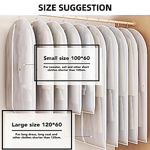 Maylmc 20 Pack Combo Size Clear Garment Bags for Hanging Clothes with Full Zipper for Closet Storage, Clothes Cover For Hanging, Wardrobe Bags for Hanging Clothes.(120 x 60CM x 10P, 100 x 60CM x 10P)