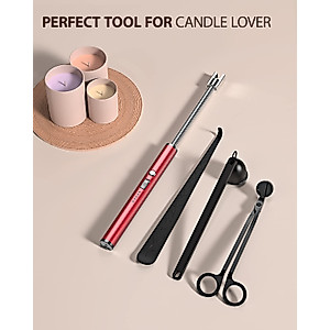 RONXS Lighter Electric Lighter Rechargeable Arc Type C Candle Lighters with LED Battery Display, Flexible Neck Windproof Flameless Plasma Long Lighters for Candle BBQ Camping (Red&Blue)