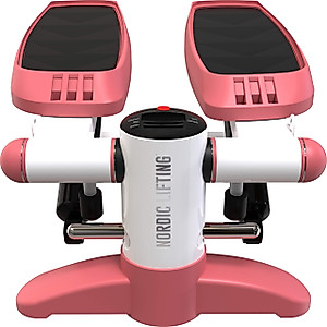 Mini Stepper & Stair Climber Machine - w/Resistance Bands Set - Built in Monitor by Nordic Lifting