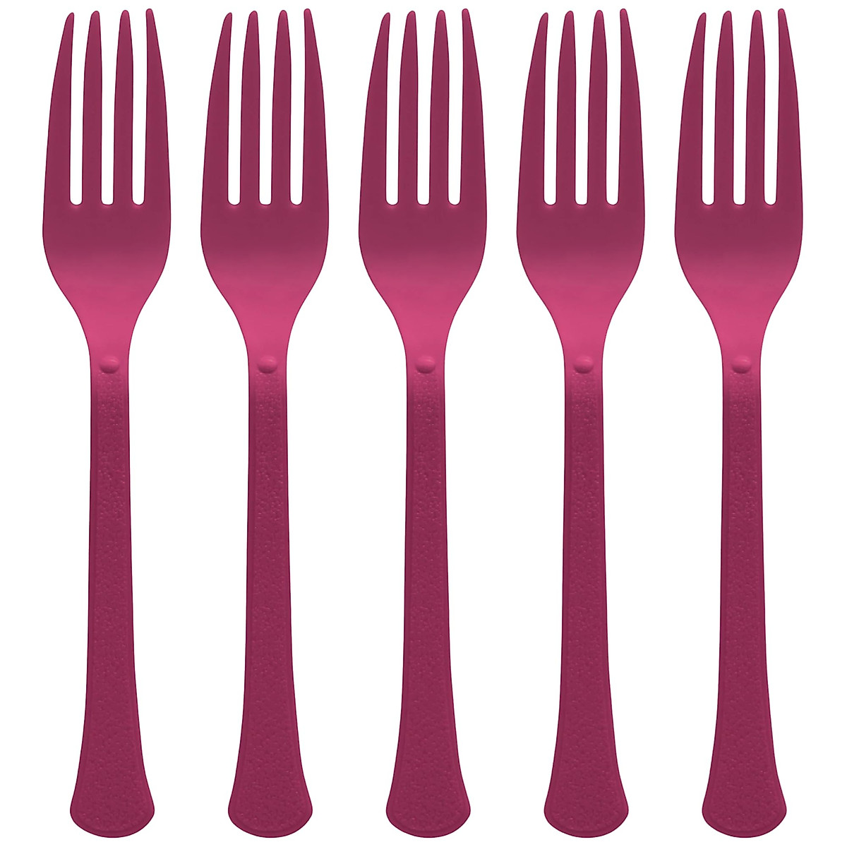 Berry Plastic Heavy Weight Forks (20 Count) - Premium Disposable Plastic Cutlery, Perfect for Home Use and All Kinds of Occasions