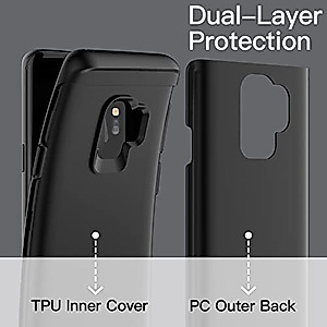 JETech Heavy Shockproof Case for Samsung Galaxy S9, Dual Layer Rugged Protective Phone Cover with Shock-Absorption (Black)