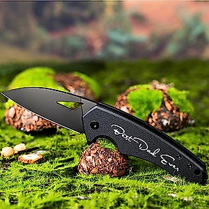 LOTHAR Pocket Knife - Engraved BEST DAD EVER - 2.98'' D2 Steel Blade EDC Knife with G10 Handle - Sharp Folding Knife for EDC - Great Gifts for Dad and Men