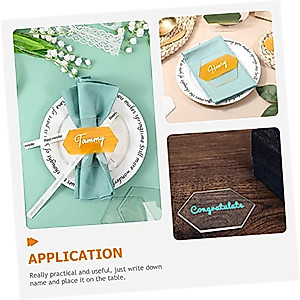 CONGARTENO 20pcs Transparent Seat Card Coffee Bar Sign Wedding Centerpieces for Tables Reserved Signs for Wedding Coffee Signs for Coffee Bar Wedding Decoration Emblems Acrylic Place Cards