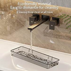 zeochyni Adhesive Shower Caddy Shelf, 2 Tier Floating Shelves for Bathroom Organizer & Wall Storage Home Decor, No Drilling Hang Walls Adhesive Shelf or Bathroom Counter Organizer (Clear)