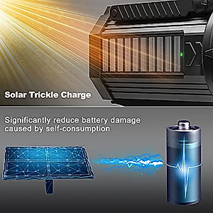 BUYSIGHT Rechargeable Spotlight Flashlight, 1000,000 lumens 600 Yards Range Solar Charge Hand held Large flashlights with red Lens Side Flood Light Warning Light USB C Input (Solar Black)