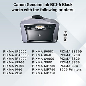Canon BCI-6 BLACK Compatible to MP760/MP750,MP780 Printers