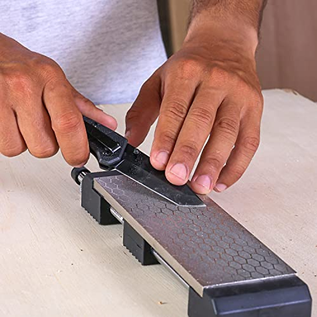 Schaaf Tools (2-Sided) Diamond Sharpening Stone Set, Fine/Coarse Grit | 8 Inch, 400/1000# Diamond Sharpening Plate | Adjustable Diamond Sharpening Stone Set, Spray Bottle, eBook Included