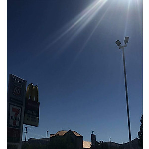 1000LED Low Profile Bullhorn with 2 Tenons, Pole Top Mount, Outdoor Light Fixture Bracket for 2 Shoebox Light Area Lighting with Slip Fitter Mount(2 3/8inch)