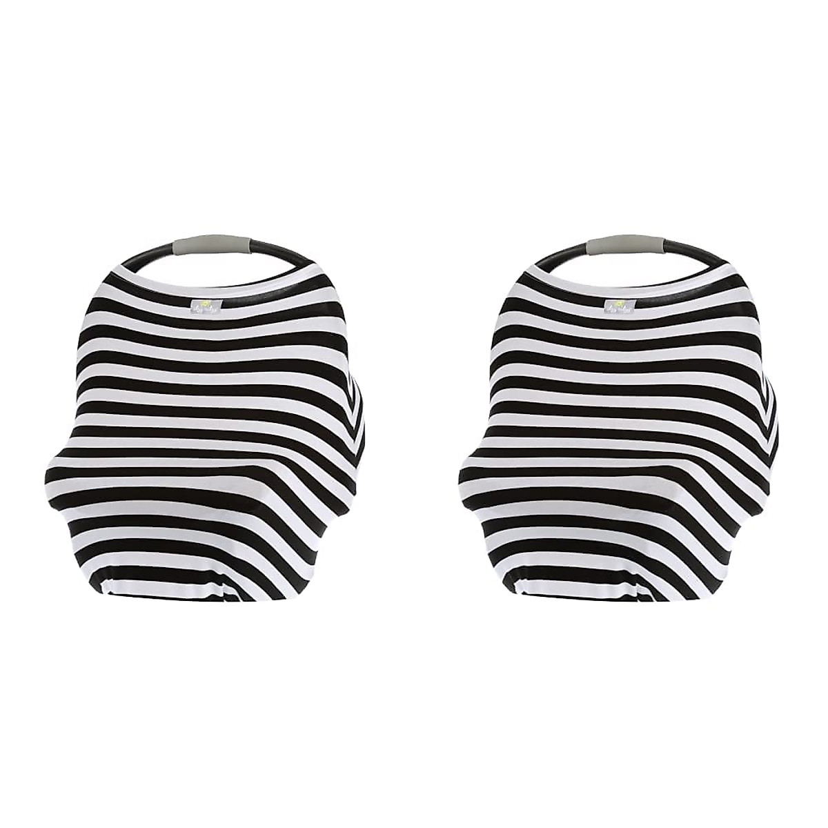 Itzy Ritzy 4-in-1 Nursing Cover, Car Seat Cover, Shopping Cart Cover and Infinity Scarf - Breathable, Multi-Use Mom Boss Breastfeeding Cover, Black & White Stripe (Pack of 2)