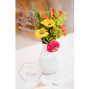 Wedding Table Numbers with Elegant Hexagon Design and Dark Silver Lettering, Table Numbers, Table Numbers For Wedding Reception, Acrylic Table Numbers, Hexagon Table Numbers, 1-30