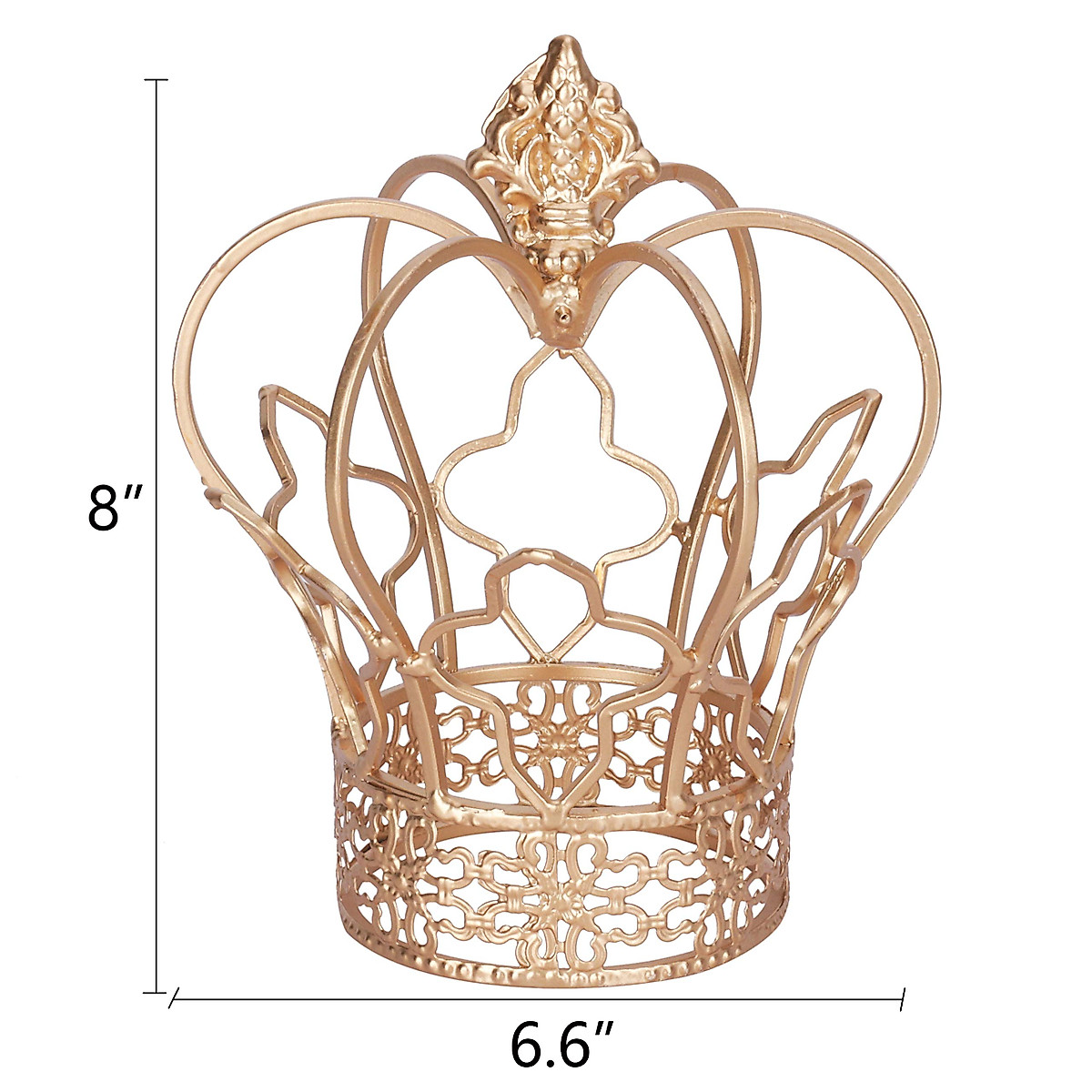 Yamfurvo Royal Metal Desktop Crown Decor, Decorative Centerpiece Crown Sculpture for Wedding, Christmas,Party Table, Baby Shower, Antique Home Decor, Gold