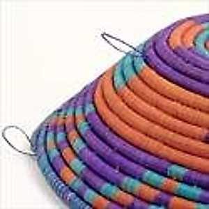 Fair Trade Uganda African Bukedo & Raffia Bowl #UR5816, 15-16" Across