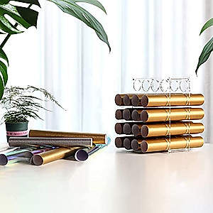 leevehold Vinyl Roll Storage Rack, Sturdy Vinyl Roll Holder, Vinyl Storage Organizer for Craft Room, 20-Holes | Aperture 2 Inch, Easy to Assemble (Clear Acrylic)