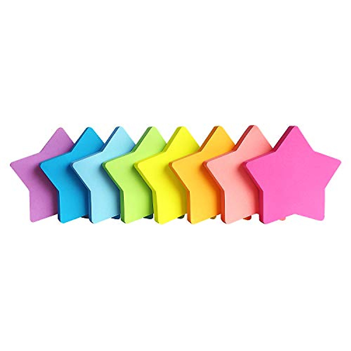 Star Shape Sticky Notes 8 Color Bright Colorful Sticky Pad 75 Sheets/Pad Self-Sticky Note Pads (8 Pads)