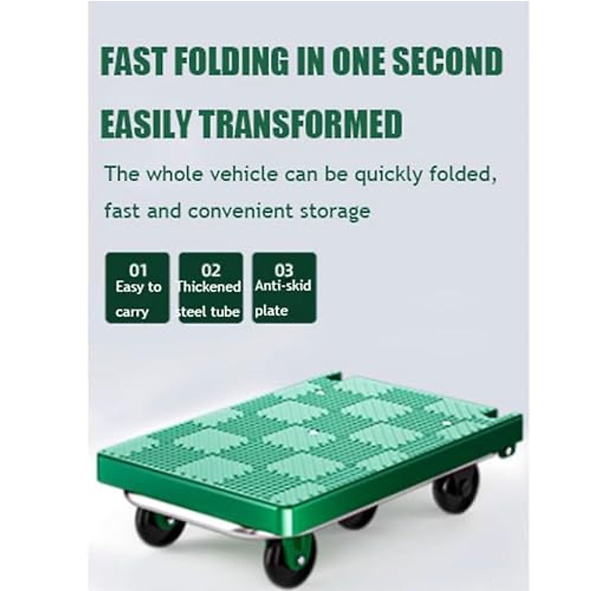 Folding Foldable Moving Warehouse Push Hand Truck Heavy Duty Platform Cart Dolly Transport Truck for Heavy Thing Moving (Blue)