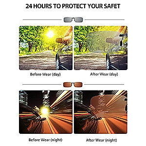 Weewooday 12 Pieces Polarized Clip on Sunglasses Rimless Clip on Sunglasses Rectangle Lightweight Polarized Eyeglasses for Myopia Eyeglasses Outdoor Night Driving Men Women