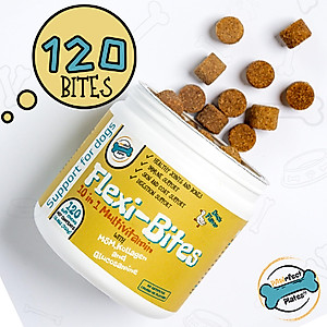 PAWrfect Plates Joint Support Flexy-Bites Supplement for Dogs Glucosamine Chondroitin MSM Large Breed Hip Joint Duck Flavor Chews Vitamins Skin Coat
