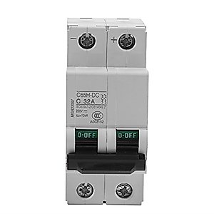 Akozon 2P 250V Low-Voltage DC Miniature Circuit Breaker 32A Breaker DC Circuit Amp Solar Double Pole for Solar Panels Grid System Wind and Solar Hybrid System