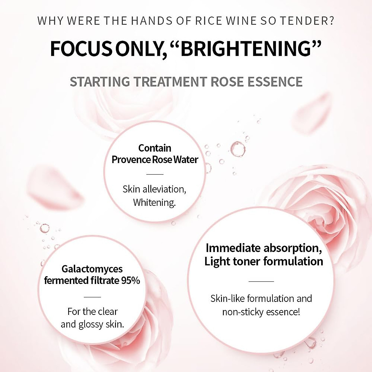 SECRETKEY Starting Treatment Essence Rose Edition, Nourishment & Hydration, Skin Soothing, Skin-texture Care, 94% of Galactomyces and Rose Water Synergy 5.07 fl. Oz. / 150ml, For Sensitive Skin