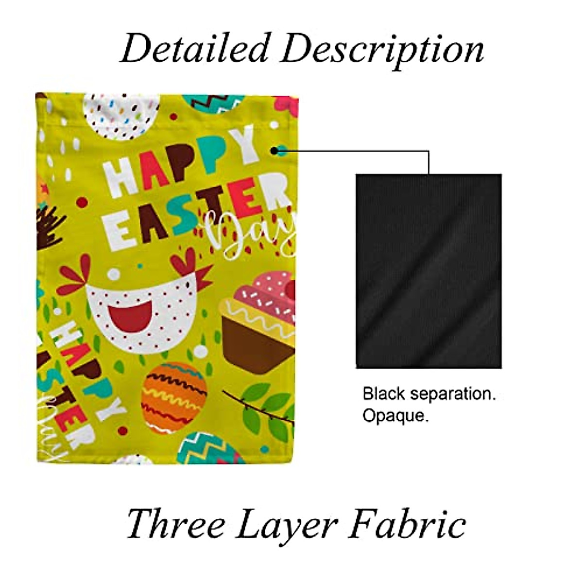 My Little Nest Seasonal Garden Flag Happy Easter Eggs Chicken Double Sided Vertical Garden Flags for Home Yard Holiday Flag Outdoor Decoration Farmhouse Banner 12"x18"