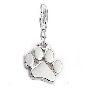 Sexy Sparkles Dog Paw Clip on Lobster Clasp Claw Charm for Bracelet