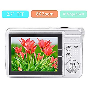 Entatial 2.7inch Children Camera, HD Digital Children Camera, 3 Colors Optional with Battery for Indoor Child(Silver)