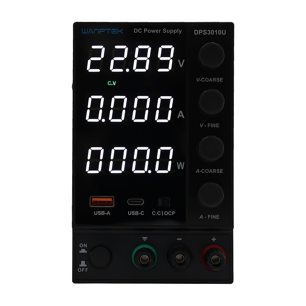 Adjustable Switch DC Adjustable Power Supply 4-Digital LED Display AC110V for Lab, Automobile Battery Charger, DIY Tool, Repair, Research (DPS3010U)